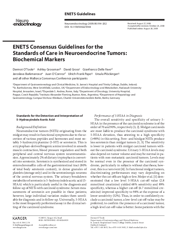 (PDF) ENETS Consensus Guidelines for the Standards of Care in ...