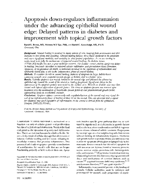 (PDF) Apoptosis down-regulates inflammation under the advancing ...