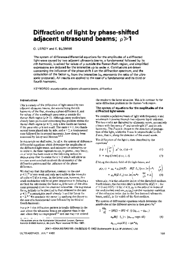 (PDF) Diffraction of light by phase-shifted adjacent ultrasound beams ...