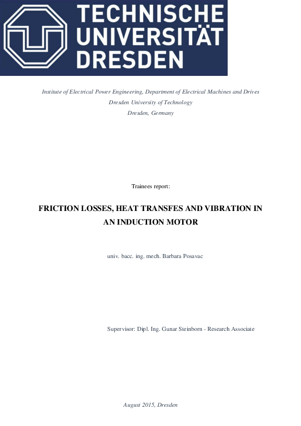 (PDF) FRICTION LOSSES, HEAT TRANSFES AND VIBRATION IN AN INDUCTION MOTOR