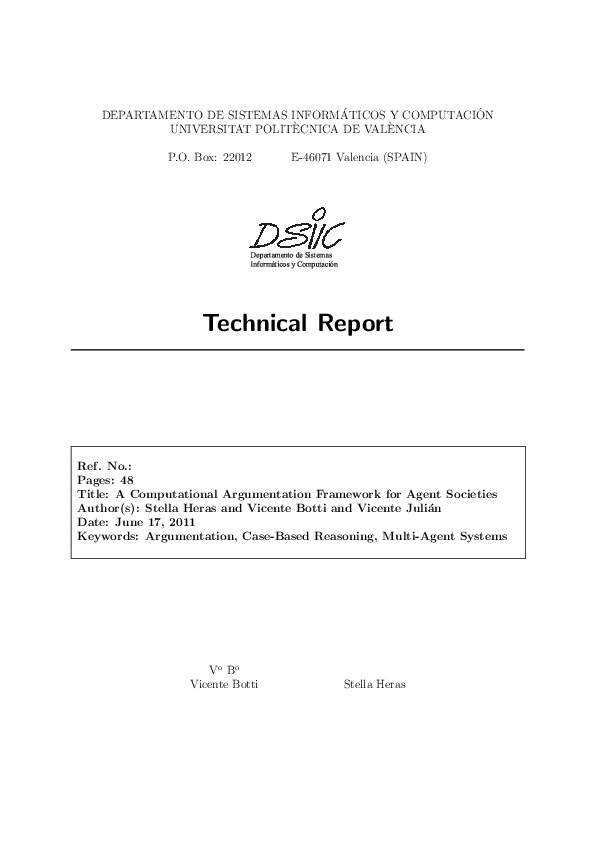 Pdf On A Computational Argumentation Framework For Agent Societies