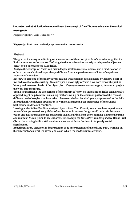 (PDF) Innovation and stratification in modern times: the concept of ...