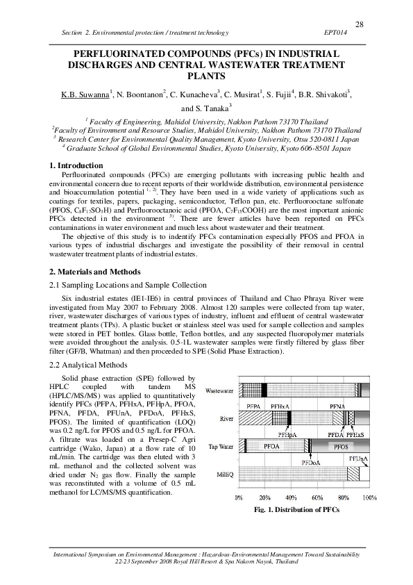 (PDF) PERFLUORINATED COMPOUNDS (PFCs) IN INDUSTRIAL DISCHARGES AND ...