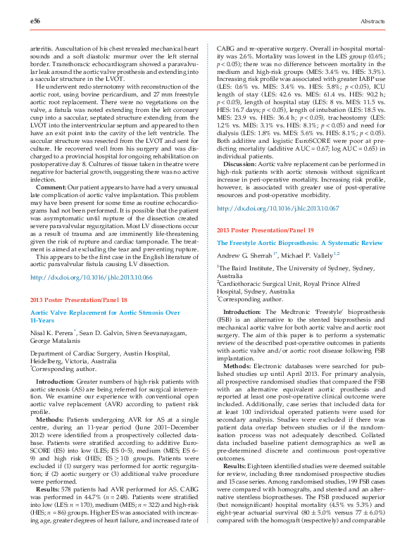 (PDF) The Freestyle Aortic Bioprosthesis: A Systematic Review