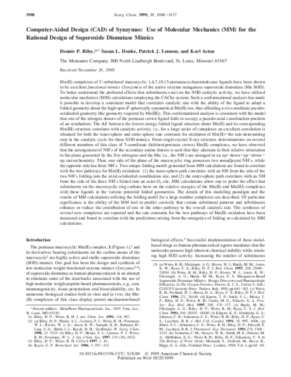 (PDF) CAD Design of Mn Complexes as SOD Mimics