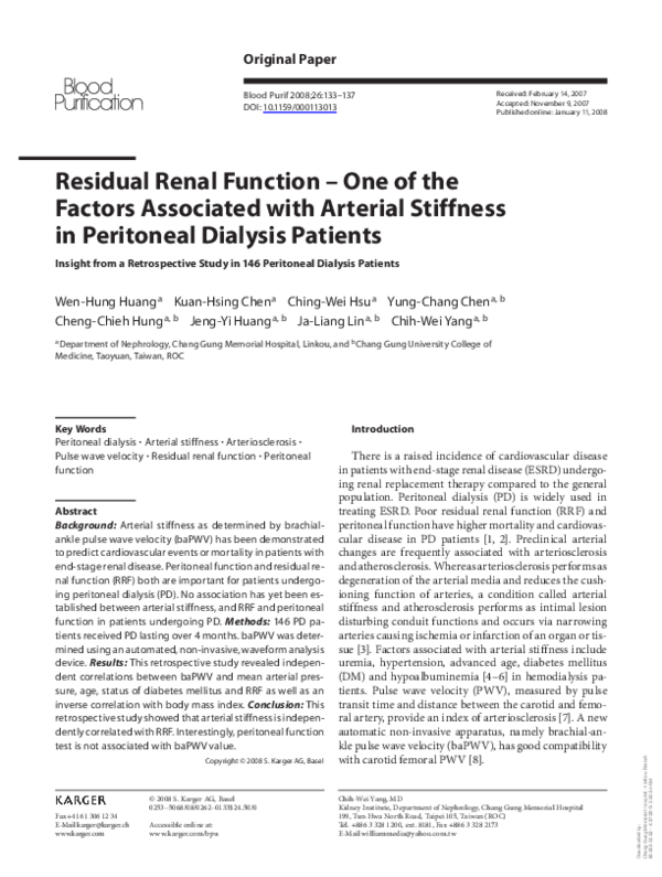 (PDF) Residual Renal Function – One of the Factors Associated with ...