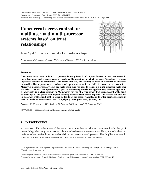 (PDF) Concurrent access control for multi-user and multi-processor ...