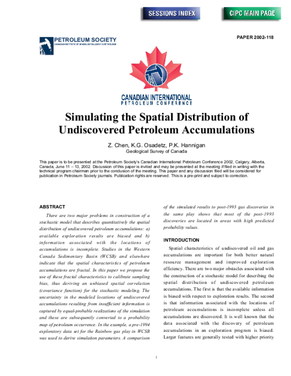 (PDF) Stochastic Simulation of Undiscovered Petroleum Accumulations