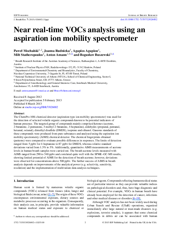 (PDF) Near real-time VOCs analysis using an aspiration ion mobility ...