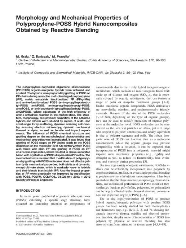 (PDF) Morphology and mechanical properties of polypropylene/polystyrene blends compatibilized ...