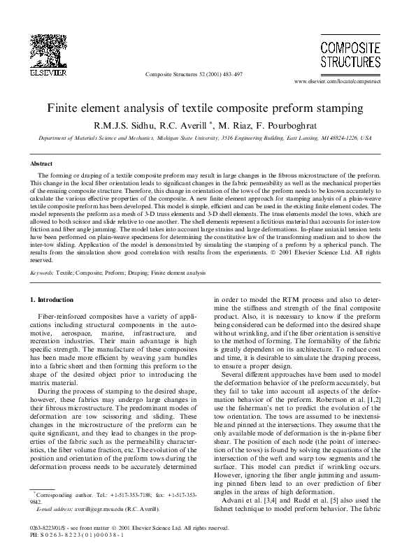 Pdf Finite Element Analysis Of Textile Composite Preform Stamping