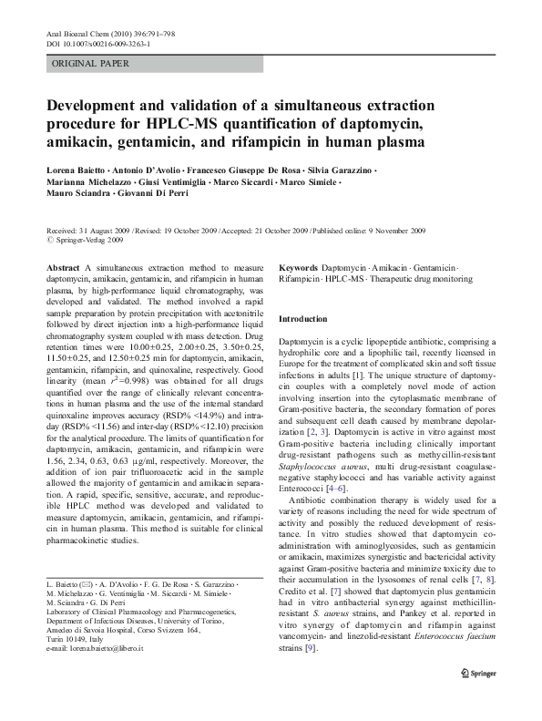 (PDF) Development and validation of a simultaneous extraction procedure for HPLC-MS ...