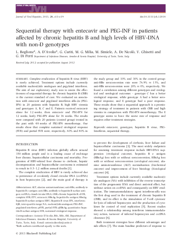 (PDF) Sequential therapy with entecavir and PEG-INF in patients ...