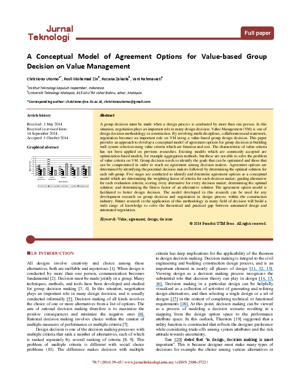 (PDF) A Conceptual Model of Agreement Options for Value-based Group ...