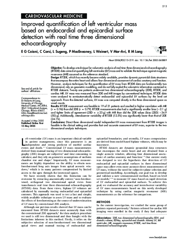 (PDF) Improved quantification of left ventricular mass based on endocardial and epicardial ...