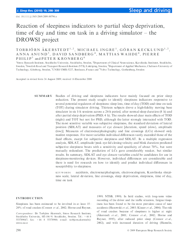 (PDF) Reaction of sleepiness indicators to partial sleep deprivation ...