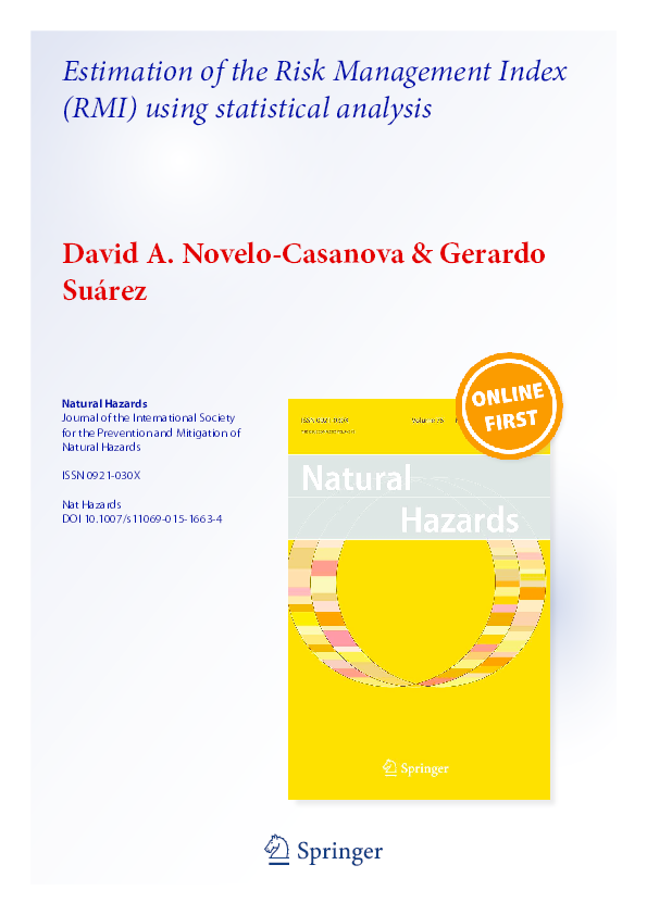 (PDF) Estimation of the Risk Management Index (RMI) using statistical ...