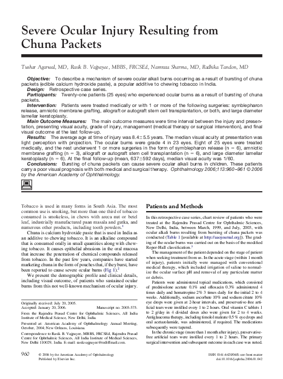 (PDF) Severe Ocular Injury Resulting from Chuna Packets