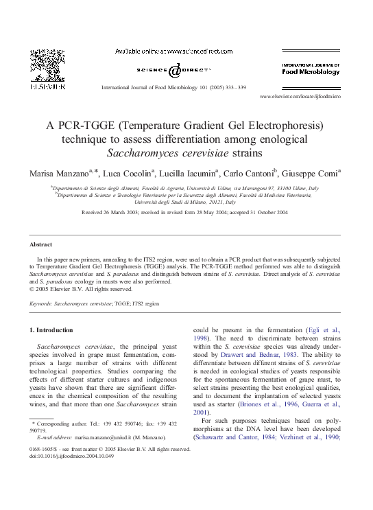 (PDF) A PCR-TGGE (Temperature Gradient Gel Electrophoresis) technique ...
