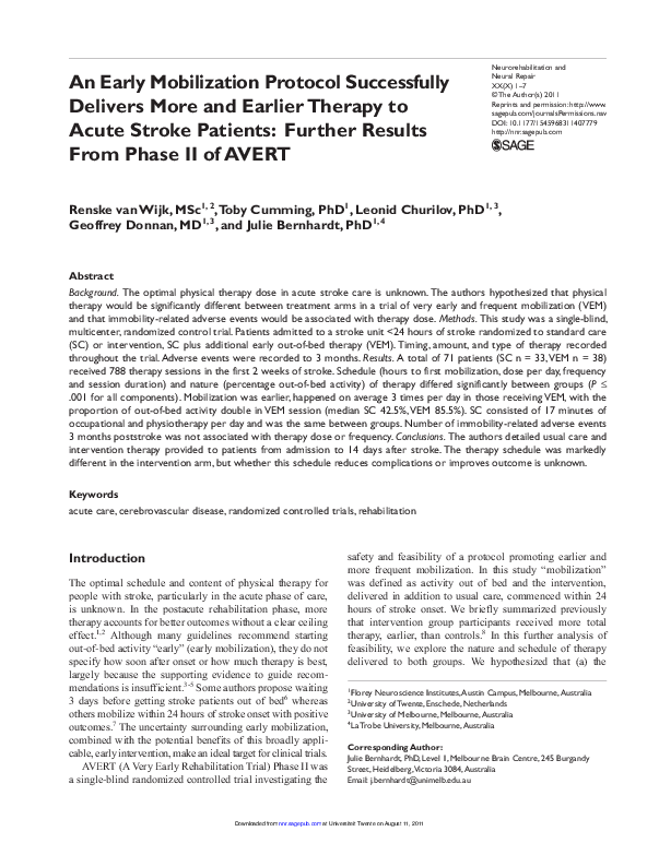 (PDF) An Early Mobilization Protocol Successfully Delivers More and ...