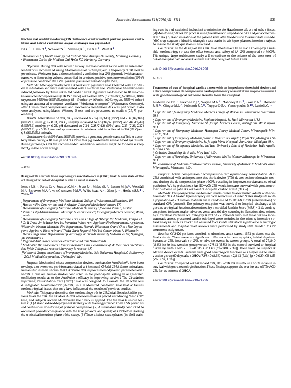 (PDF) Treatment of out-of-hospital cardiac arrest with an impedance threshold device and active ...