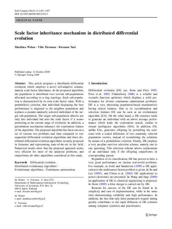 (PDF) Scale factor inheritance mechanism in distributed differential ...