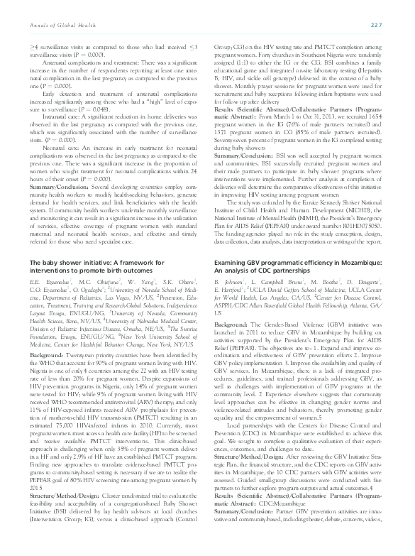 (PDF) The baby shower initiative: A framework for interventions to ...