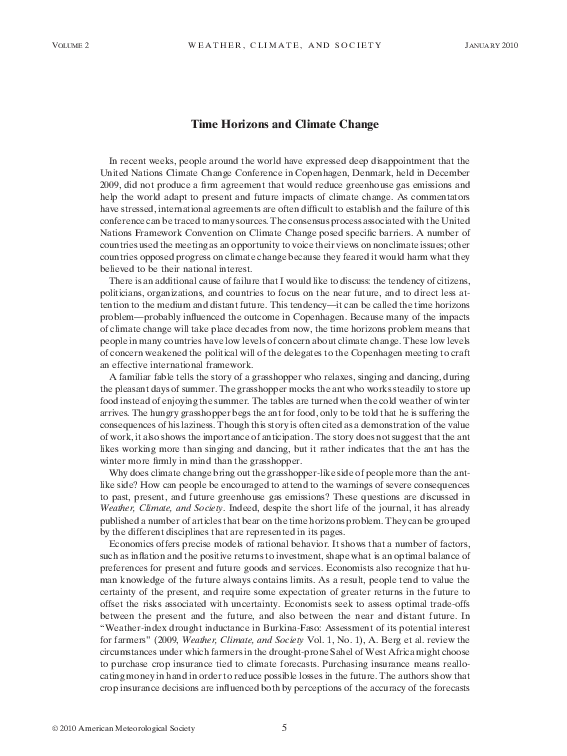 (PDF) Time Horizons and Climate Change