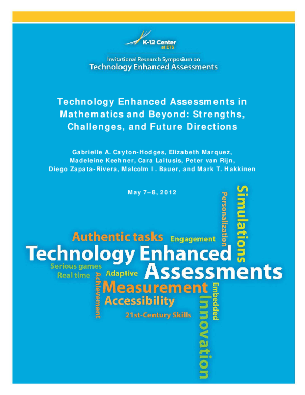(PDF) Technology Enhanced Assessments in Mathematics and Beyond ...