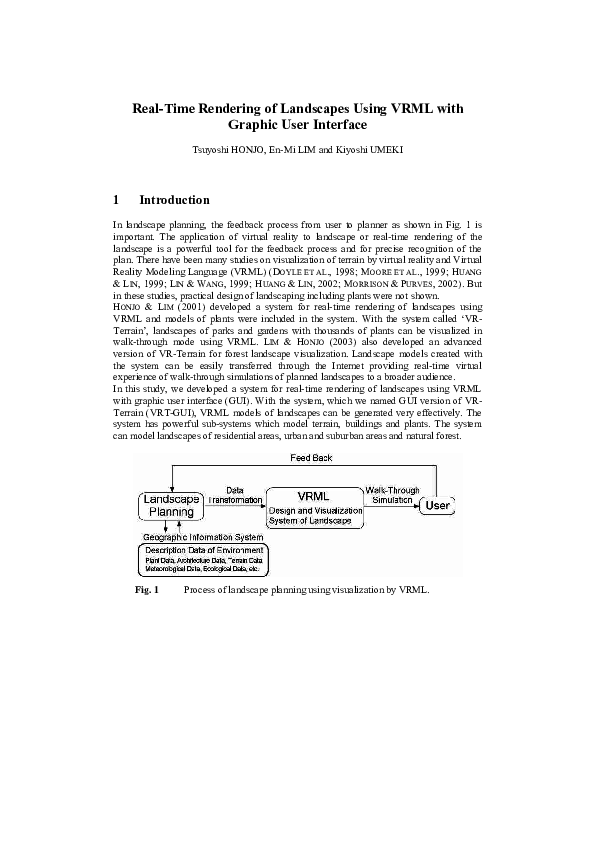 Pdf Real Time Rendering Of Landscapes Using Vrml With Graphic User Interface