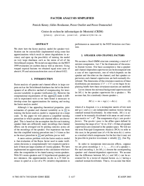 (PDF) Factor analysis simplified
