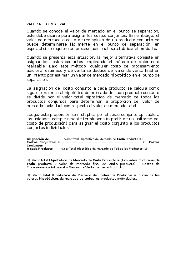 (DOC) VALOR NETO REALIZABLE