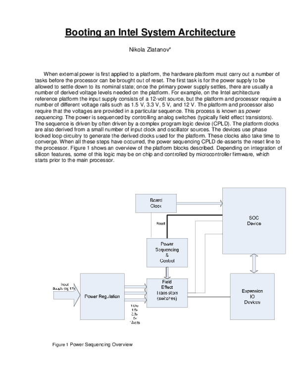(PDF) Booting an Intel System Architecture