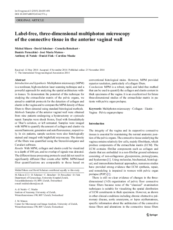 (PDF) Label-free, three-dimensional multiphoton microscopy of the ...