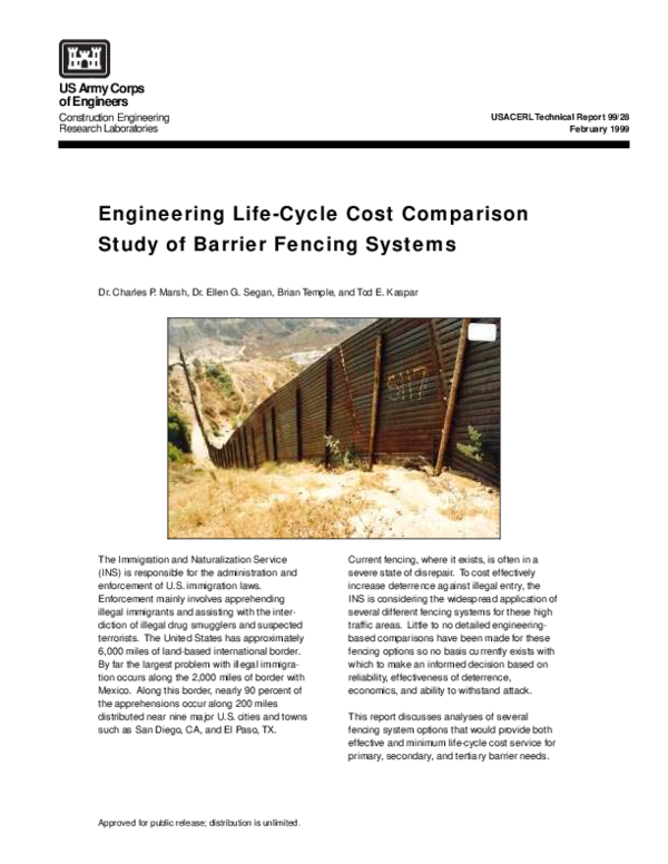 (PDF) Engineering Life-Cycle Cost Comparison Study of Barrier Fencing ...