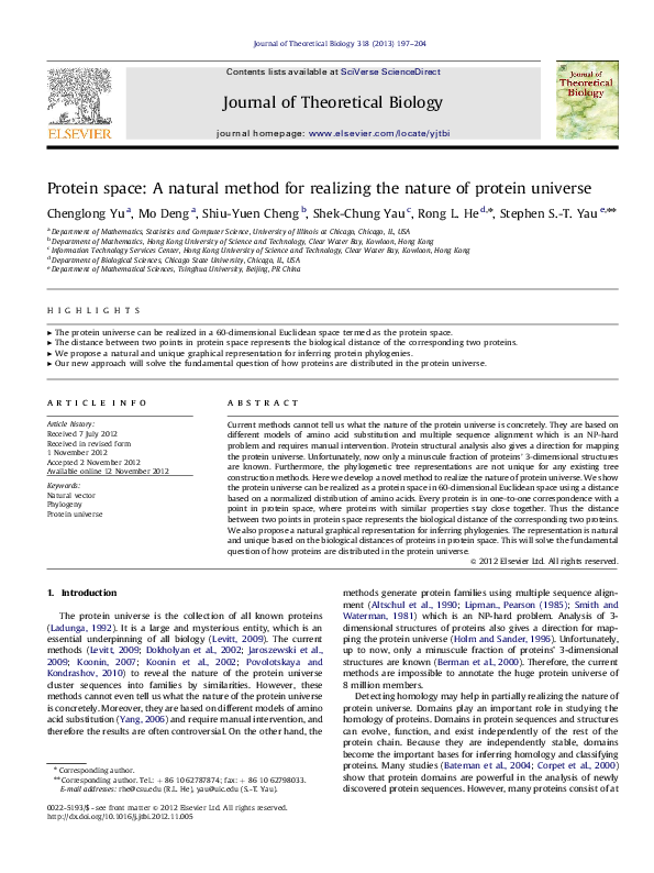 Pdf Protein Space A Natural Method For Realizing The Nature Of Protein Universe