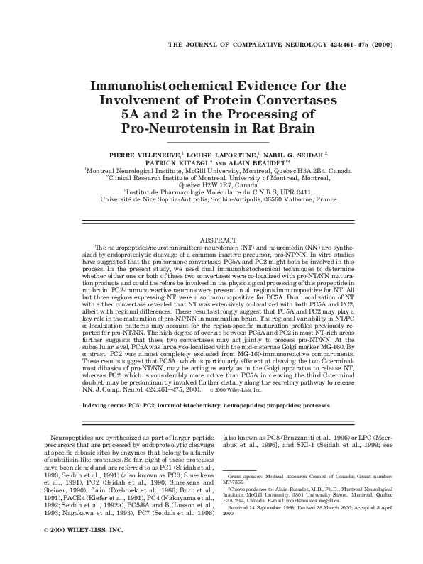 (PDF) Immunohistochemical evidence for the involvement of protein ...