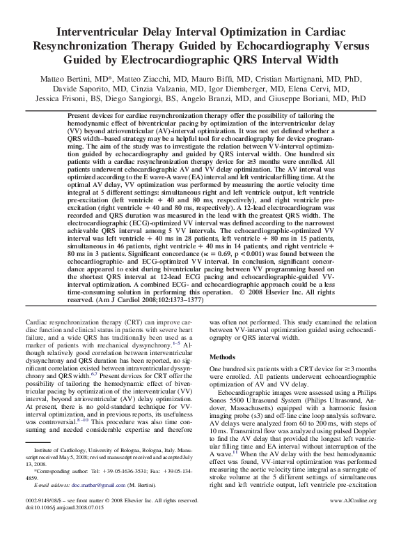 (PDF) Interventricular Delay Interval Optimization in Cardiac ...