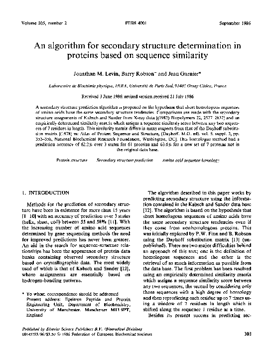 (PDF) An algorithm for secondary structure determination in proteins ...