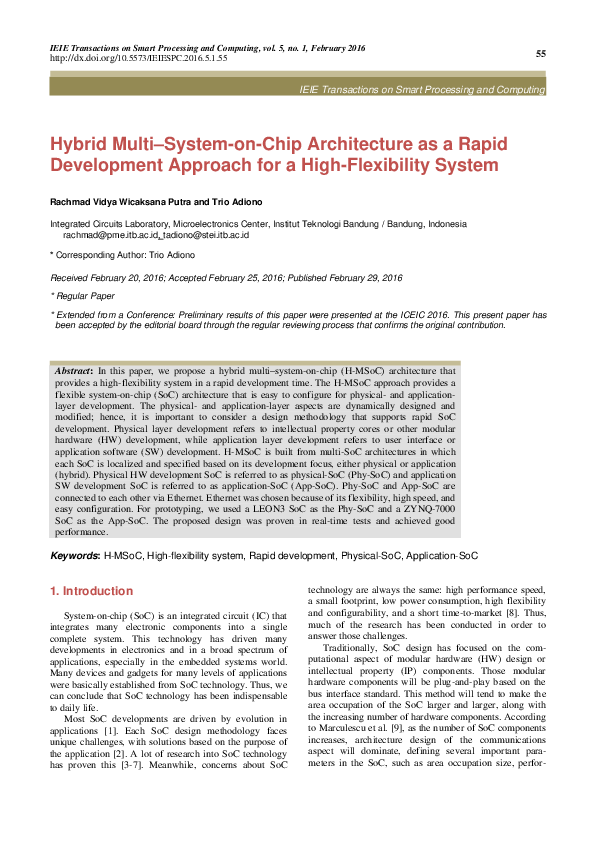 (PDF) Hybrid Multi–System-on-Chip Architecture as a Rapid Development ...