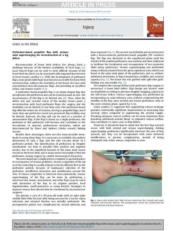(PDF) Perforator-based propeller flap with venous axial supercharging ...