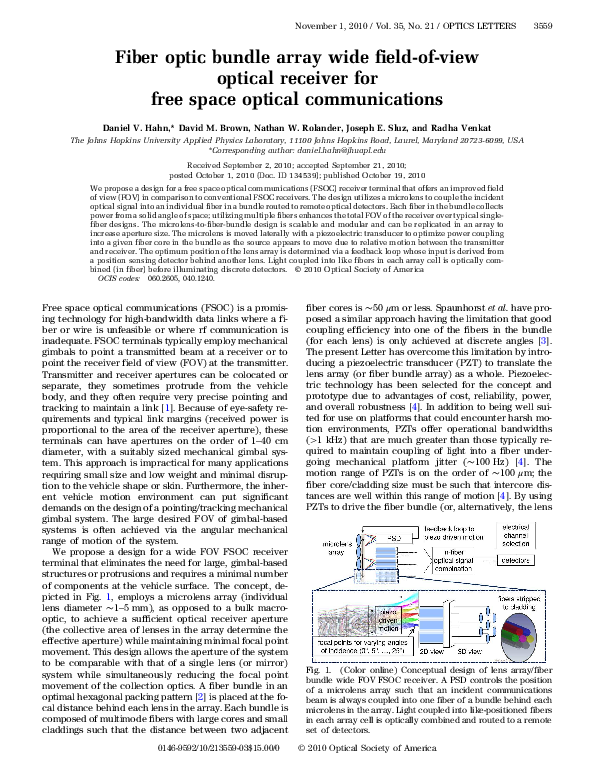 (PDF) Fiber optic bundle array wide field-of-view optical receiver for ...