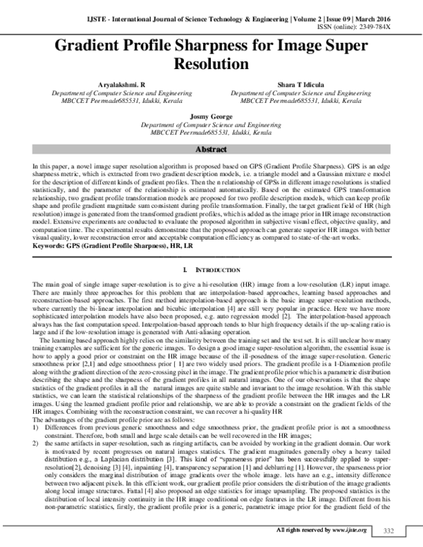 (PDF) Gradient Profile Sharpness for Image Super Resolution