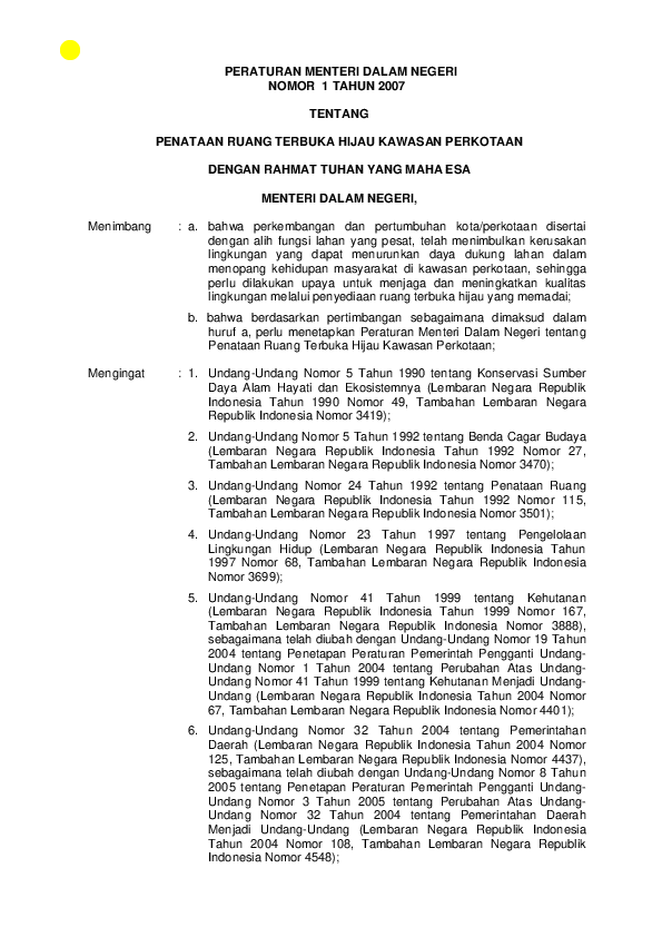 (PDF) PERATURAN MENTERI DALAM NEGERI NOMOR 1 TAHUN 2007