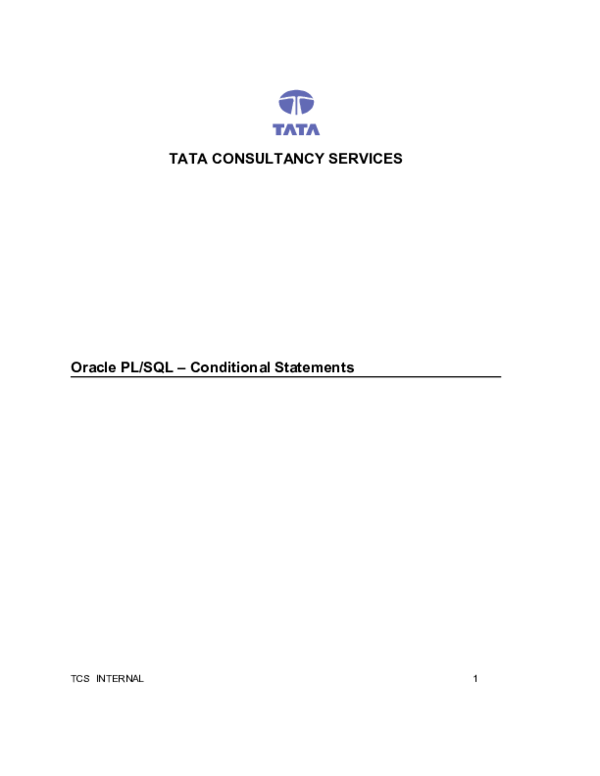 Pdf Pl Sql Conditional Statements