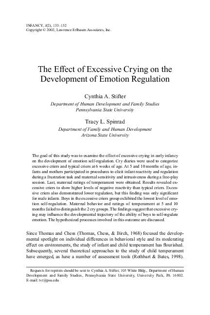 (PDF) The Effect of Excessive Crying on the Development of Emotion ...