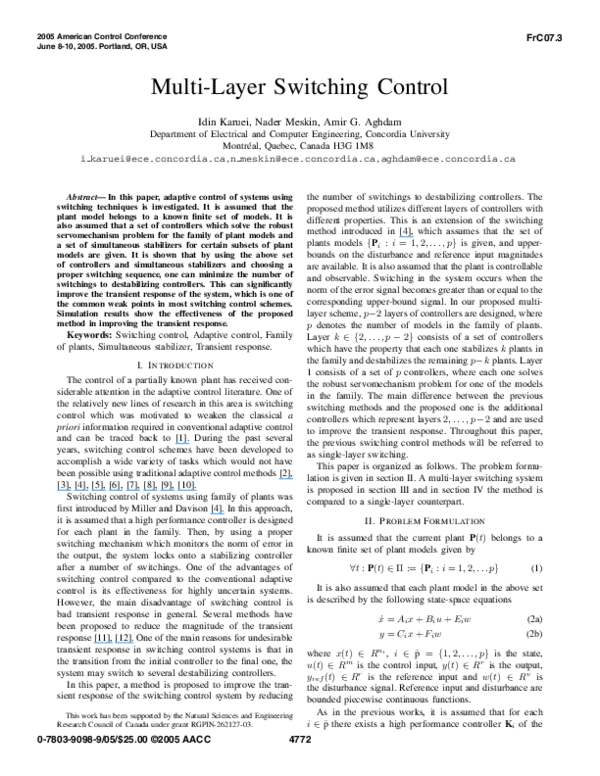 (PDF) Multi-layer switching control