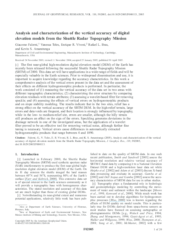 (PDF) Analysis and characterization of the vertical accuracy of digital elevation models from ...