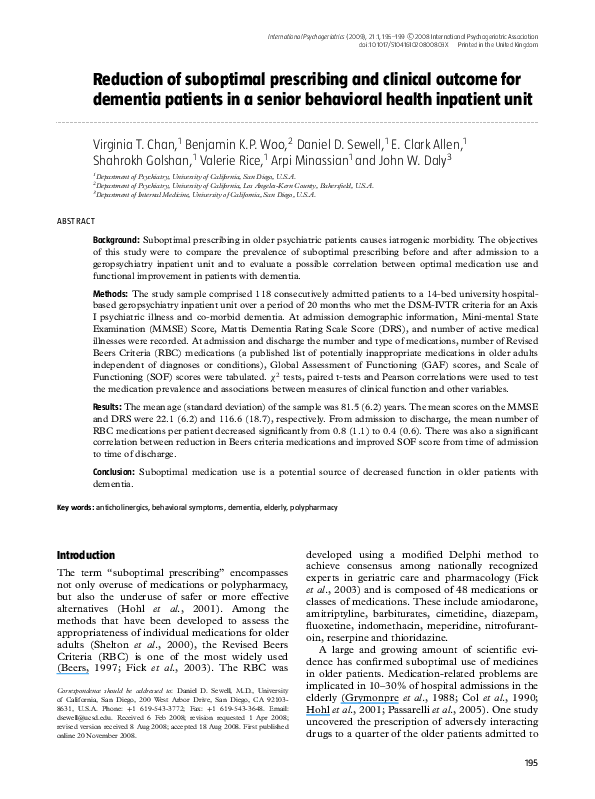 (PDF) Reduction of suboptimal prescribing and clinical outcome for ...