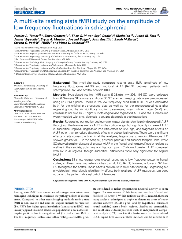 (PDF) A multi-site resting state fMRI study on the amplitude of low ...